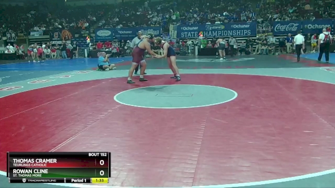 D 2 285 lbs Champ. Round 2 - Rowan Cline, St. Thomas More vs Thomas ...