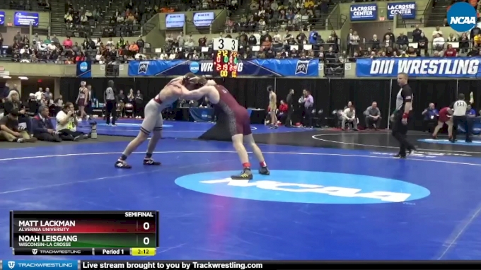 165 lbs Semifinal - Matt Lackman, Alvernia University vs Noah Leisgang ...
