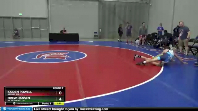 113 lbs Round 1 (8 Team) - Kaiden Powell, Kansas Red vs Drew Hansen ...