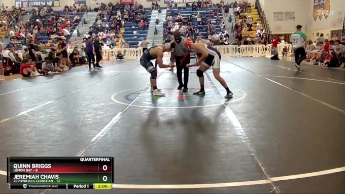 190 lbs Quarterfinals (8 Team) - Jeremiah Chavis, Zephyrhills Christian ...