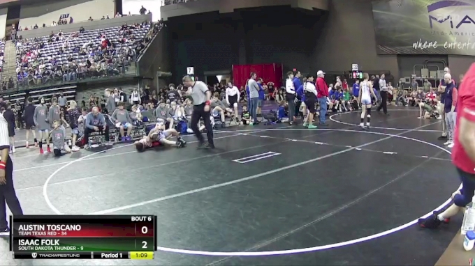 95 lbs Round 2 (6 Team) - Austin Toscano, Team Texas Red vs Isaac Folk ...