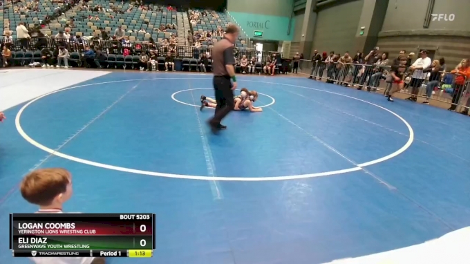 66-68 lbs Round 3 - Eli Diaz, Greenwave Youth Wrestling vs Logan Coombs ...