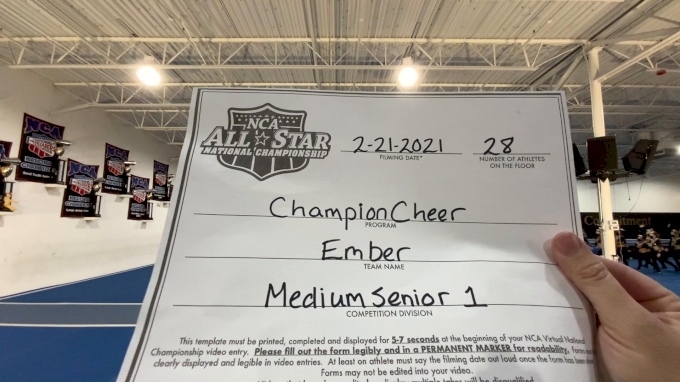 Champion Cheer - Ember [L1 Senior - Medium] 2021 NCA All-Star Virtual ...