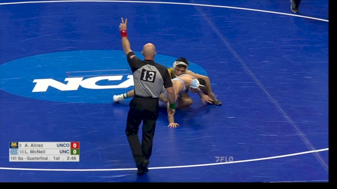 141 lb Quarterfinal, Andrew Alirez, Northern Colorado vs Lachlan McNeil ...