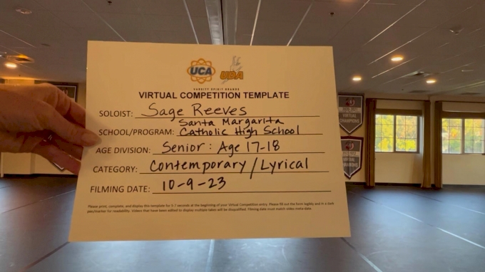 Santa Margarita Catholic High School - Sage Reeves [Senior - Solo ...