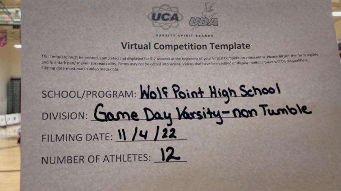 Wolf Point High School [Game Day - Small Non Tumbling] 2022 UCA West ...