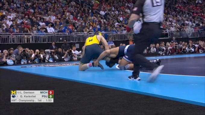 285 lb Final, Greg Kerkvliet, Penn State vs Lucas Davison, Michigan
