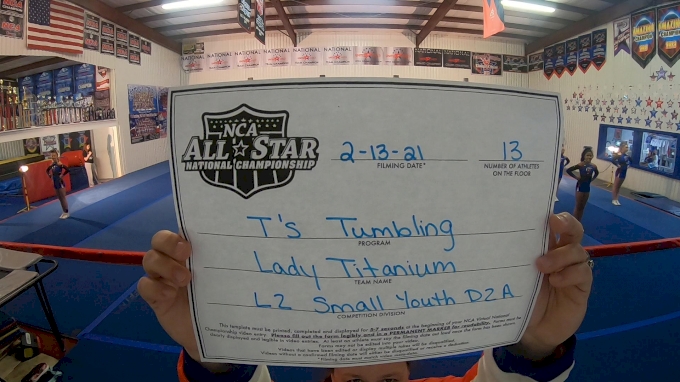 T's Tumbling - Lady Titanium [L2 Youth - D2 - Small - A] 2021 NCA All ...
