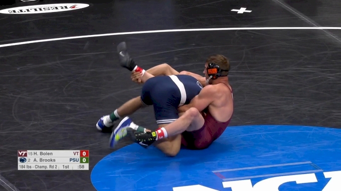 184 lb, R16, Aaron Brooks, Penn State vs. Hunter Bolen, Virginia Tech