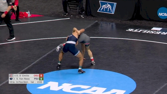 149 lb 3rd Place - Shayne Van Ness, Penn State vs Dylan D'Emilio, Ohio ...