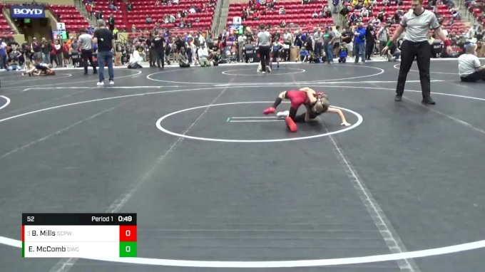 52 lbs Quarterfinal - Bryson Mills, South Central Punisher Wrestli vs ...