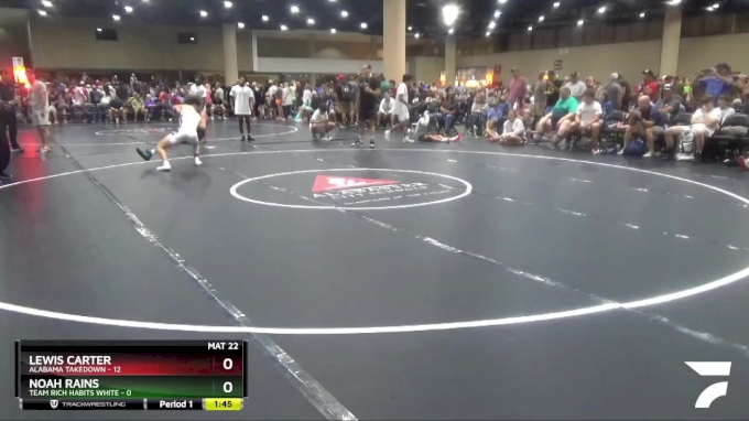 120 lbs Round 4 (6 Team) - Lewis Carter, Alabama Takedown vs Noah Rains ...