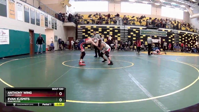 126 lbs Cons. Semi - Anthony Wing, VALLEY FORGE vs Evan Kusmits, MANCHESTER