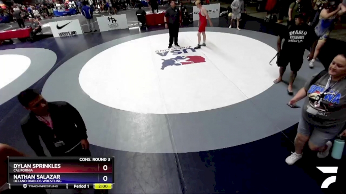 165 lbs Cons. Round 3 - Dylan Sprinkles, California vs Nathan Salazar ...