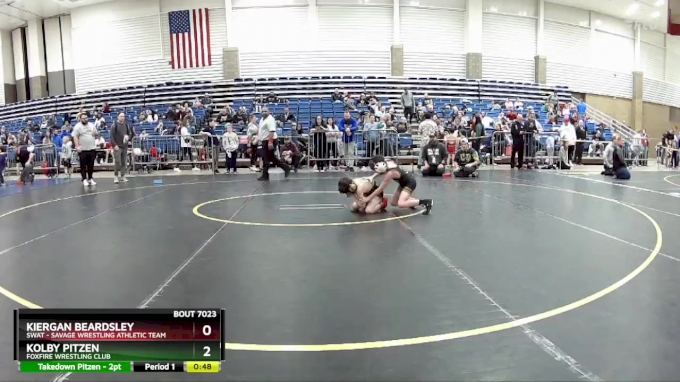 56 lbs Champ. Round 1 - Kiergan Beardsley, SWAT - Savage Wrestling Athletic Team vs Kolby Pitzen ...