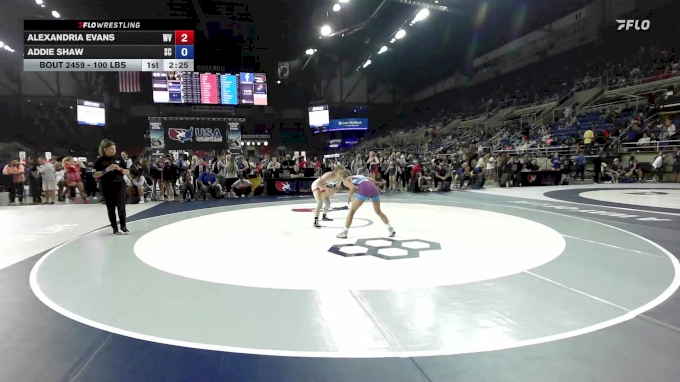 100 lbs Cons. Rd Of 32 - Alexandria Evans, WV vs Addie Shaw, SC