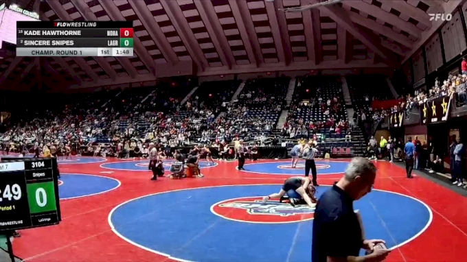 3A-215 lbs Champ. Round 1 - Kade Hawthorne, North Hall vs Sincere ...