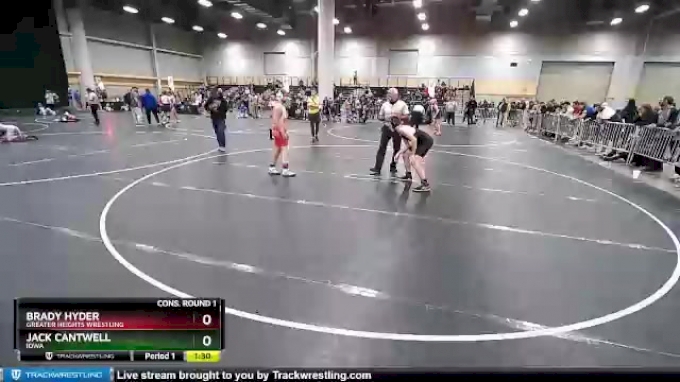 130 lbs Cons. Round 1 - Jack Cantwell, Iowa vs Brady Hyder, Greater ...
