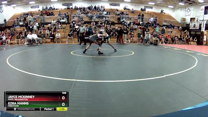 106 lbs Quarterfinal - Jayce McKinney, Mass. Washington vs Ezra Manns ...