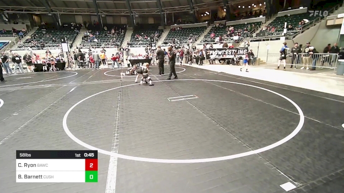 58 lbs Consi Of 8 #2 - Cole Ryon, BAWC vs Beau Barnett, Cushing