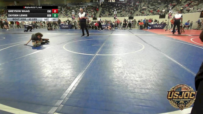 43 lbs Consolation - Greyson Waag, Keystone Wrestling Club vs Zayden ...