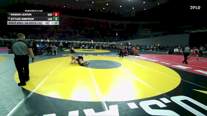 6A Boys 132 lbs Quarterfinal - Styles Simpson, Lakeridge Boys vs Roman ...