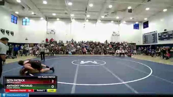 285 lbs 1st Place Match - Anthony Michaud, Indian Springs vs Seth ...