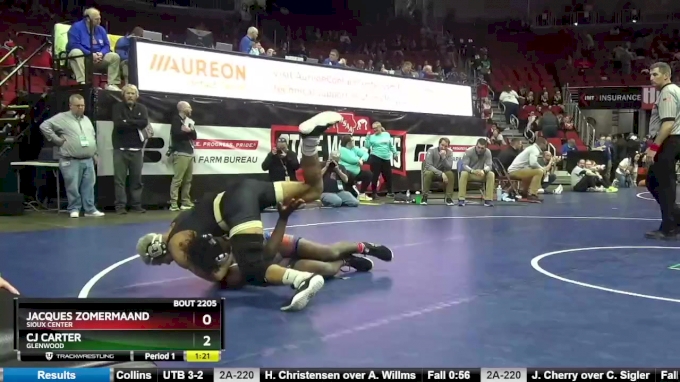 2A-195 lbs Champ. Round 2 - CJ Carter, Glenwood vs Jacques Zomermaand, Sioux Center