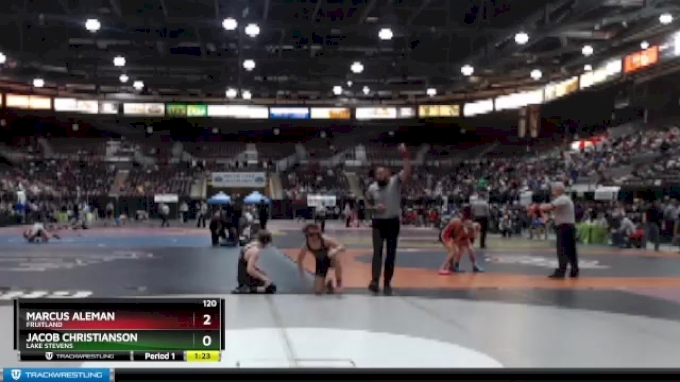 120 lbs Champ. Round 3 - Marcus Aleman, Fruitland vs Jacob Christianson ...