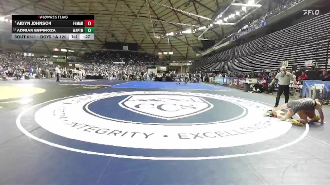 Boys 1A 126 lbs Cons. Round 5 - Aidyn Johnson, Elma vs Adrian Espinoza ...