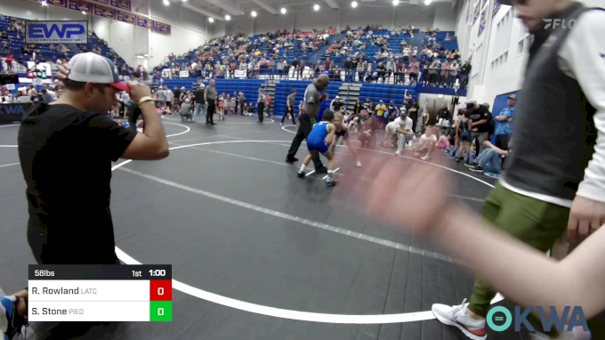 58 lbs Rr Rnd 2 - Ruby Rowland, Little Axe Takedown Club vs Slade Stone ...