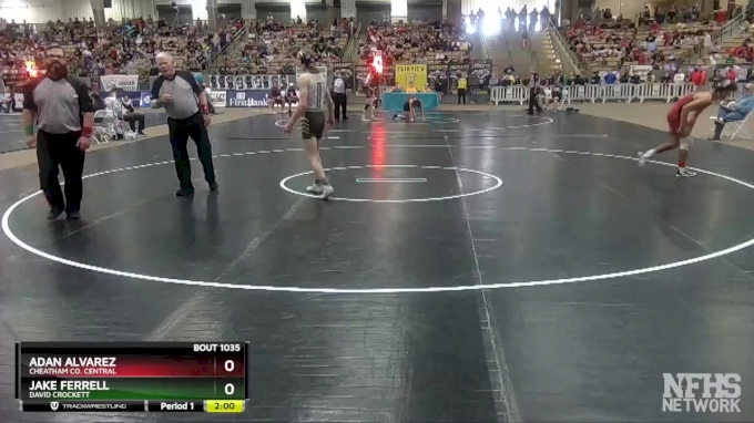 A 132 lbs Champ. Round 1 - Jake Ferrell, David Crockett vs Adan Alvarez ...
