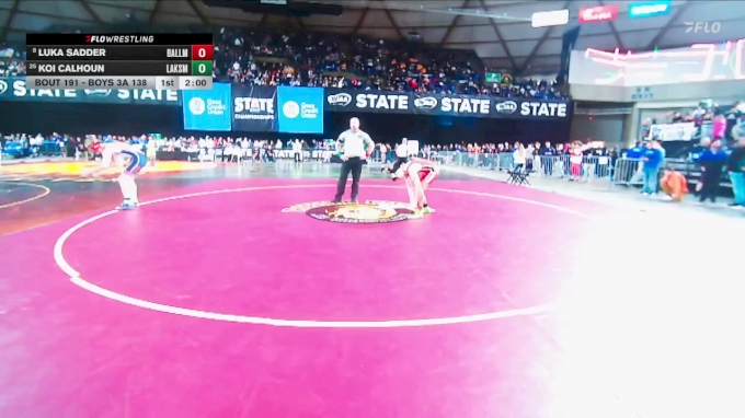 Boys 3A 138 lbs Champ. Round 2 - Koi Calhoun, Lakes vs Luka Sadder, Ballard