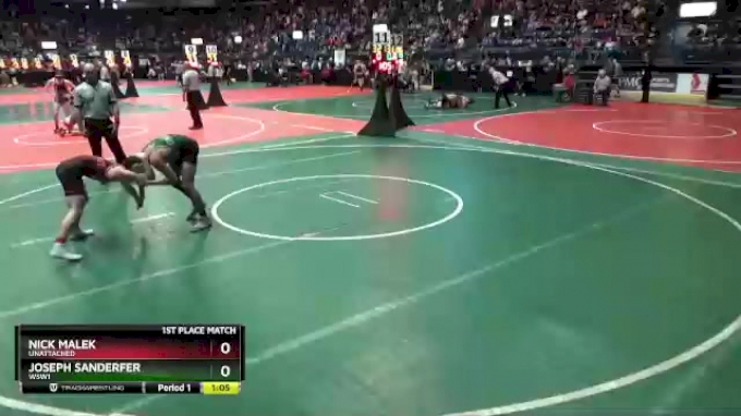 120 lbs 1st Place Match - Joseph Sanderfer, WSW1 vs Nick Malek, Unattached