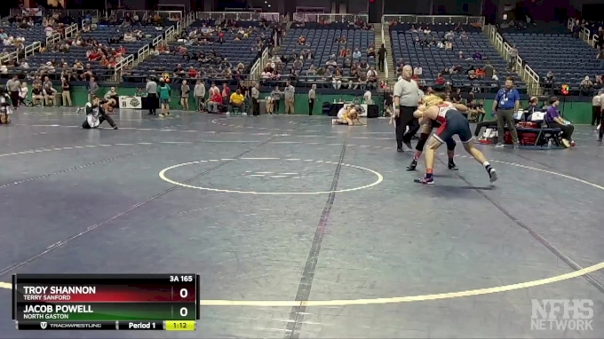 3A 165 lbs Champ. Round 1 - Troy Shannon, Terry Sanford vs Jacob Powell ...
