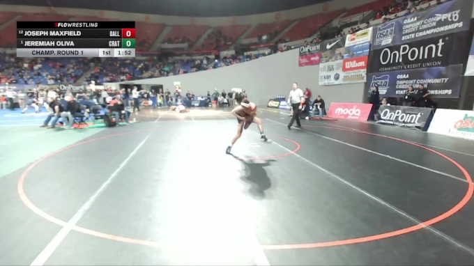 5A Boys 120 lbs Champ. Round 1 - Jeremiah Oliva, Crater Boys vs Joseph ...