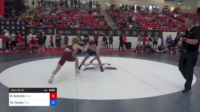 65 kg Cons 32 #1 - Benjamin Schmitz, Iowa vs Wyatt Cooley, Missouri