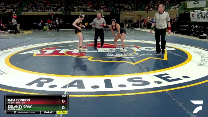 130 lbs Round 2 - Kaia Condon, Albert Einstein vs Delaney Gray, Queen ...