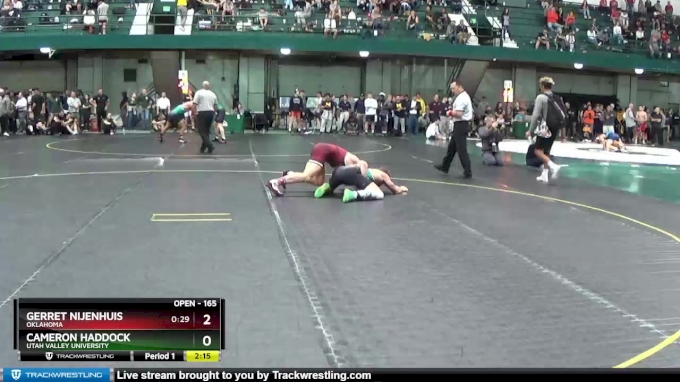 165 lbs Champ. Round 2 - Gerret Nijenhuis, Oklahoma vs Cameron Haddock ...