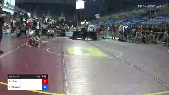 100 lbs Consi Of 16 #1 - Abram Cline, California vs Kade Blume, Iowa