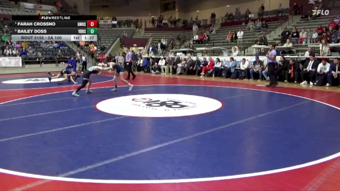 5A 100 lbs 1st Place Match - Farah Crossno, Greenwood vs Bailey Doss ...