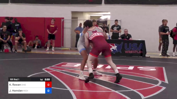 63 kg Rr Rnd 1 - Kyle Rowan, Ohio vs Jordan Hamdan, Michigan Wrestling Club
