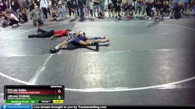102 lbs Semifinal - Dylan Saba, Pikes Peak Warriors Wrestling vs Urijah ...