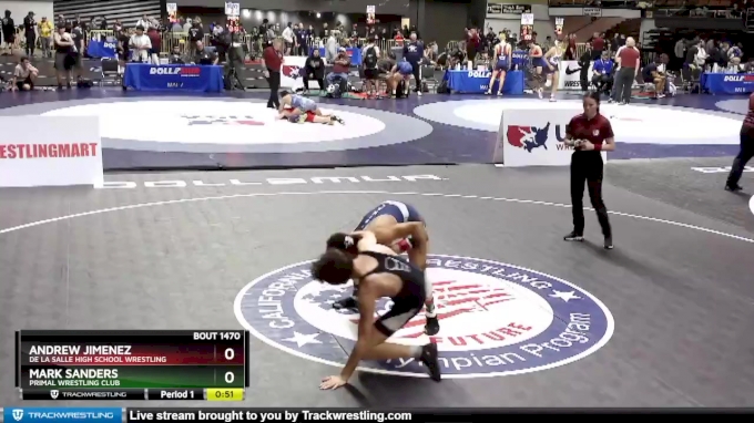145 lbs Cons. Round 2 - Andrew Jimenez, De La Salle High School Wrestling vs Mark Sanders ...