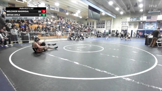 132 lbs Champ. Round 1 - Bryan Avila, Laguna Hills vs Melchior Madrigal ...