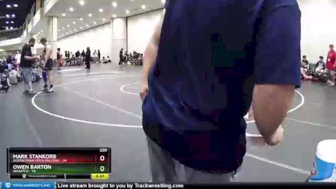 220 lbs Semis & Wb (16 Team) - Owen Barton, Wasatch vs Mark Stankorb ...