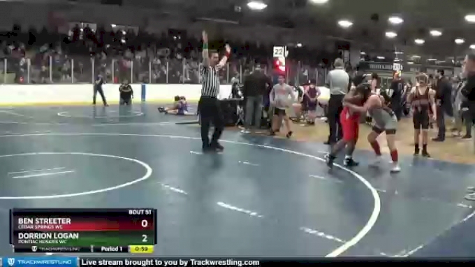 130 lbs Cons. Round 4 - Ben Streeter, Cedar Springs WC vs Dorrion Logan ...