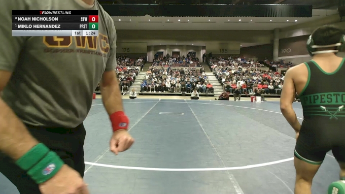 133 Championship Bracket 1st Place Match - Miklo Hernandez, Pipestone ...