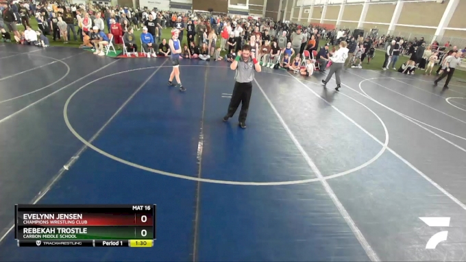 120 lbs Champ. Round 1 - Evelynn Jensen, Champions Wrestling Club vs ...