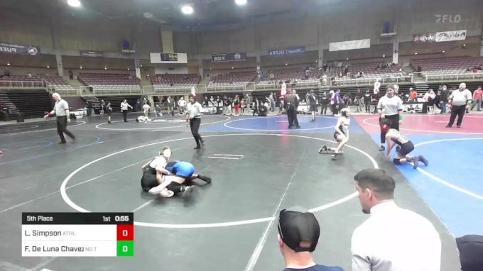 102 lbs 5th Place - Lucas Simpson, Athlos Wrestling vs Fabian De Luna ...